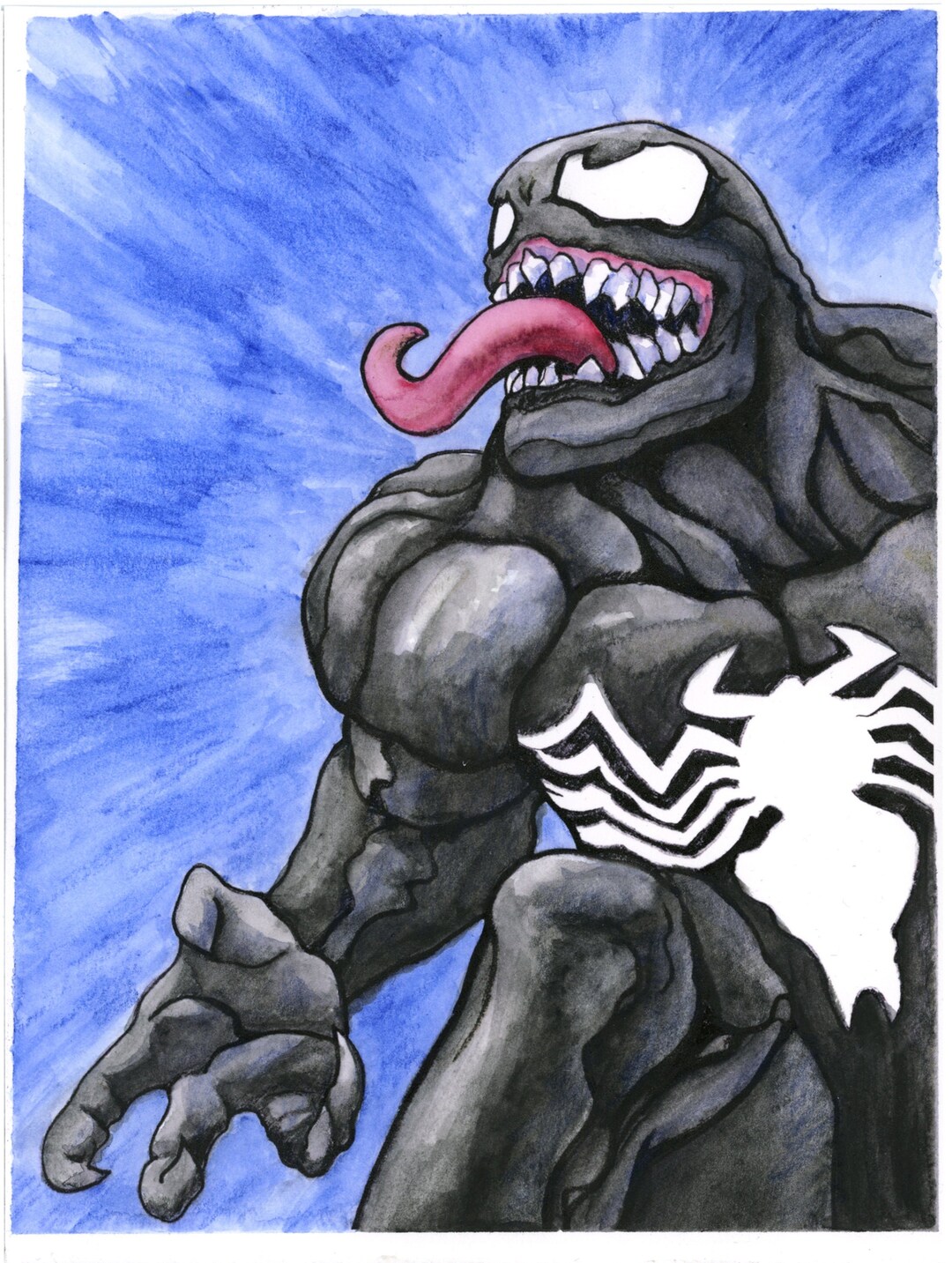 Original Venom Watercolor Painting - Etsy