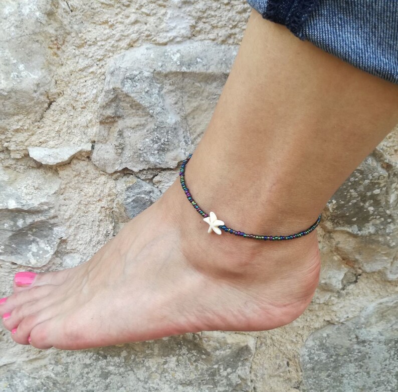 Anklet Star Anklet Sea Star Anklet Body Jewelry Seed Beads - Etsy