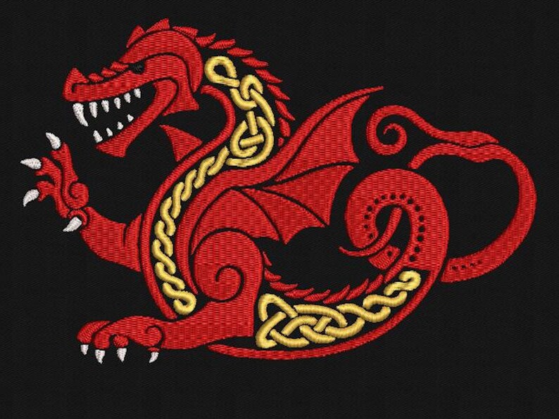 Viking Knotwork Dragon X 10 Sizes Machine Embroidery - Etsy