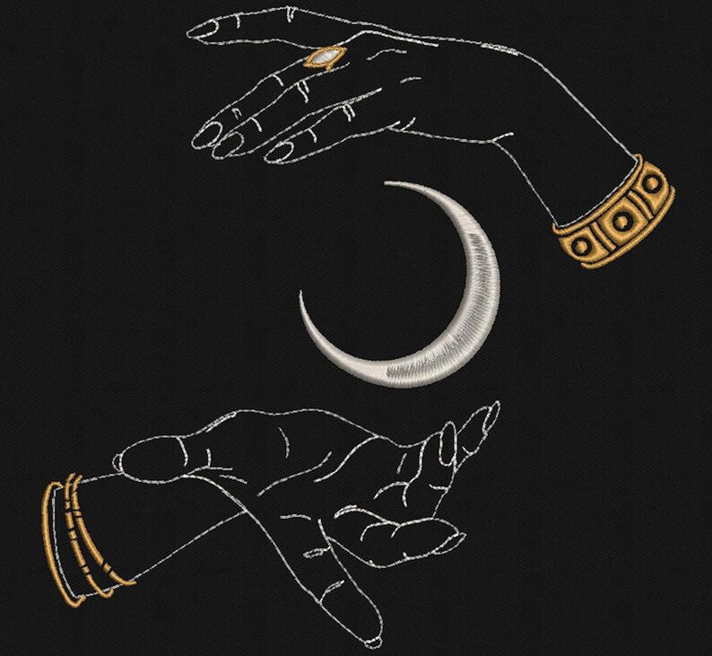 Moon Hands 8 X Sizes Machine Embroidery - Etsy