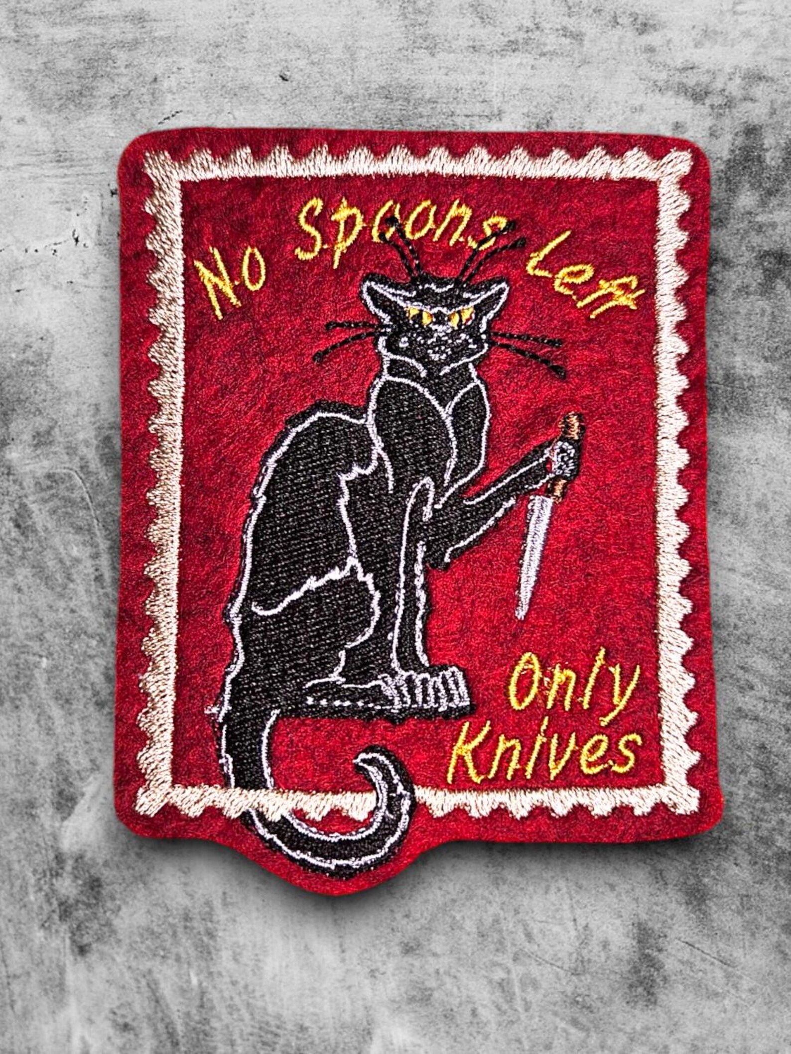 PATCH Noir Cat With Knife Patch - "no Spoons Left, Only Knives" (spoon ...