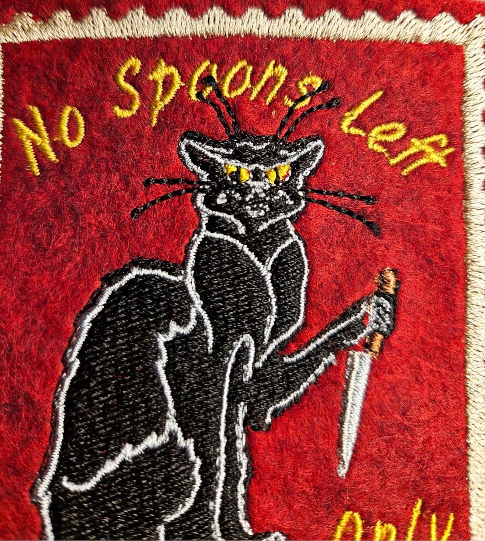 PATCH Noir Cat With Knife Patch - "no Spoons Left, Only Knives" (spoon ...