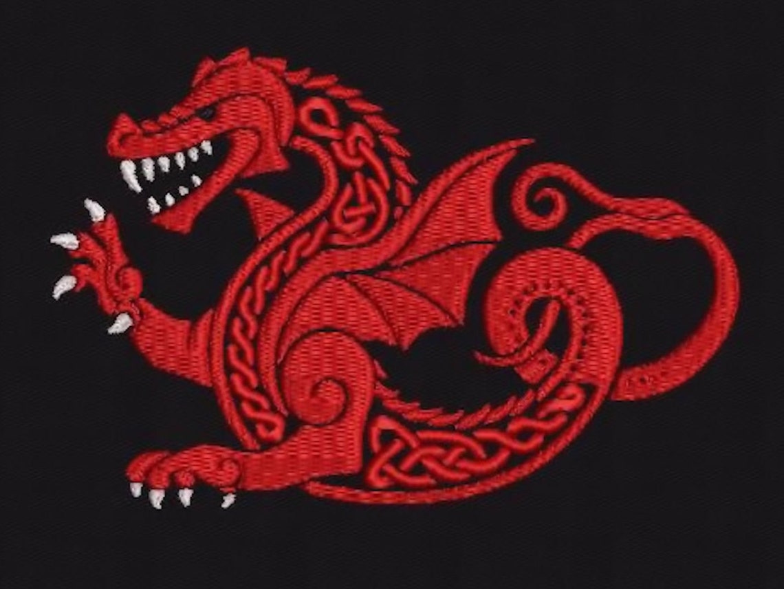 Viking Knotwork Dragon X 10 Sizes Machine Embroidery - Etsy
