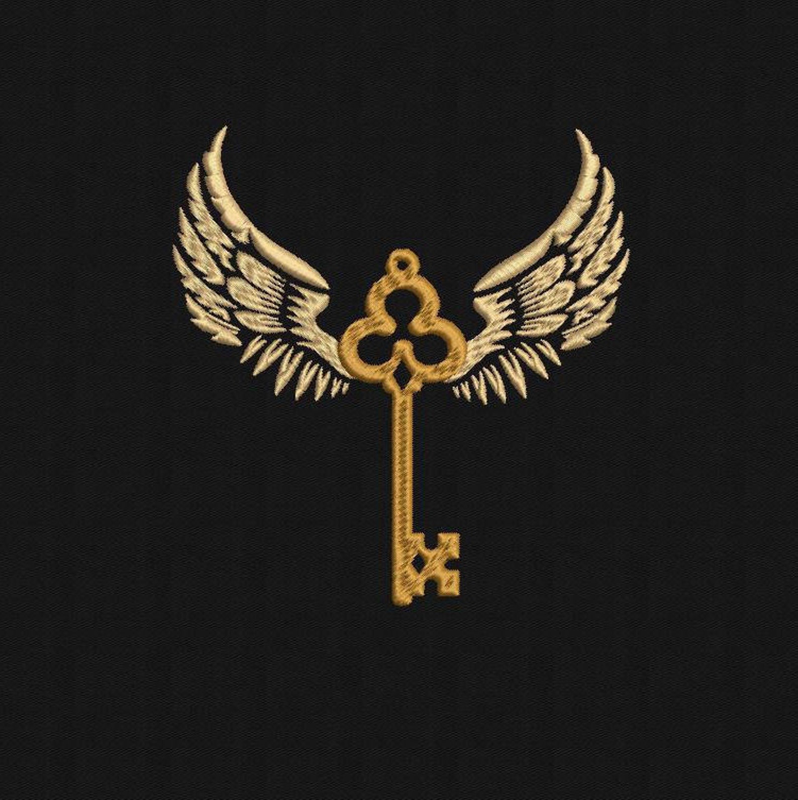 Winged Key X3 Sizes Machine Embroidery - Etsy