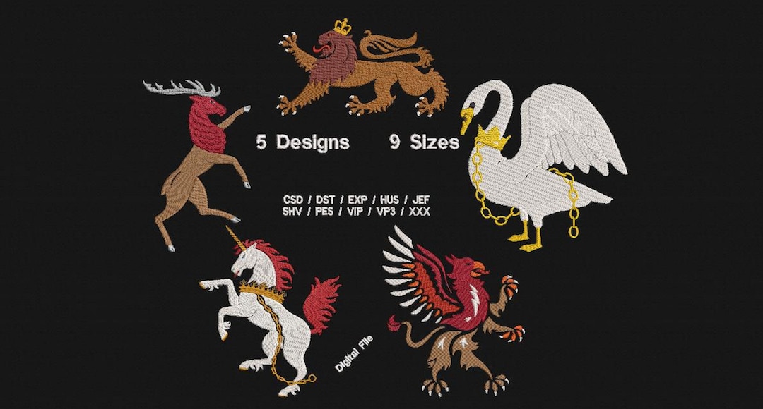 Heraldry Bundle X 9 Sizes Machine Embroidery - Etsy