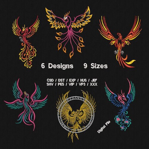 Phoenix Bird V2 Embroidery Machine Designs Instant Digital - Etsy