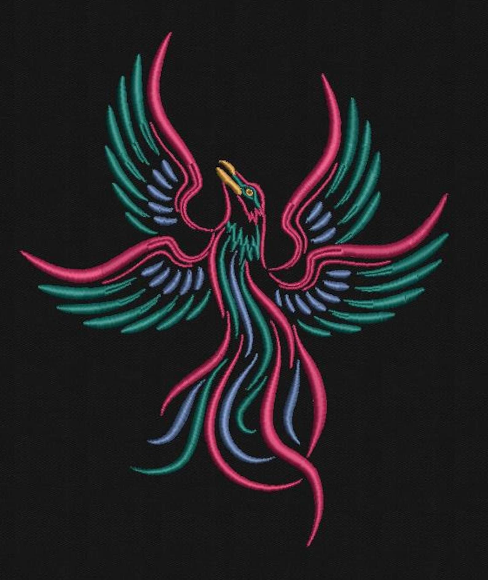 Phoenix Collection Machine Embroidery - Etsy