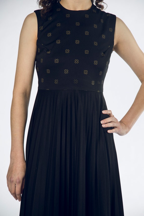 Amazing 1970s Black Alfred Shaheen Maxi Empire Sleeve… - Gem