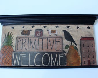 Primitive Welcome Sign - Etsy