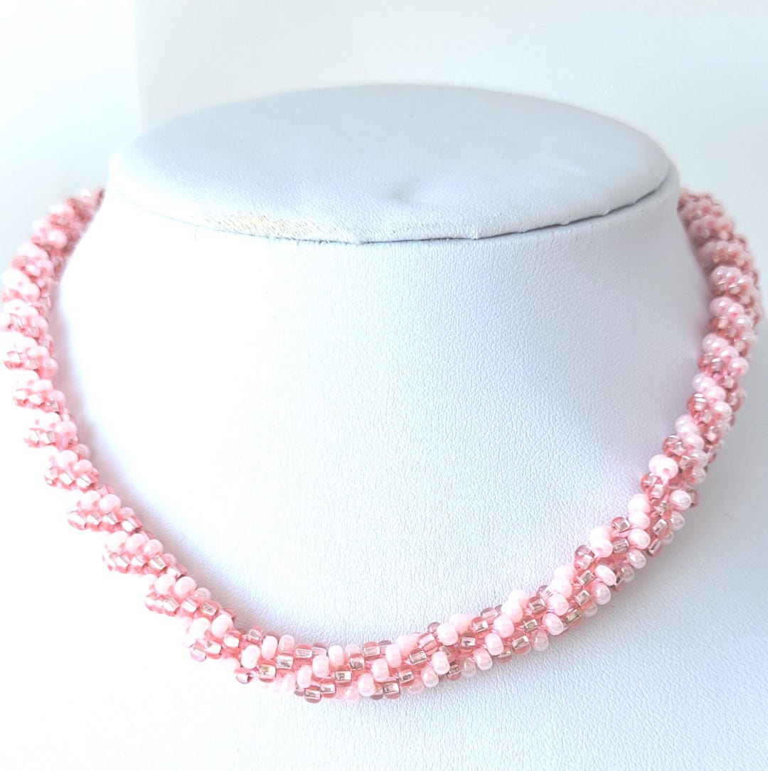 Kumihimo Rope Necklace - Seed Bead Rope Necklace - Twisted Rope ...