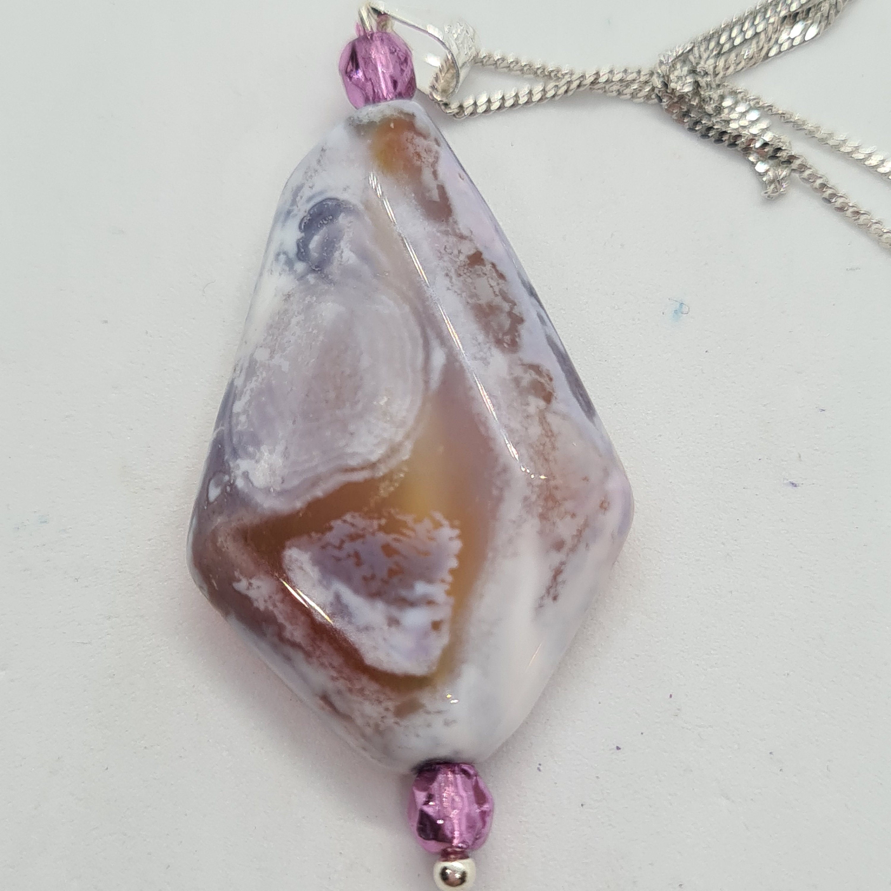 Dyed Agate Kite Pendant Necklace Kite Shaped Agate Pendant Diamond ...