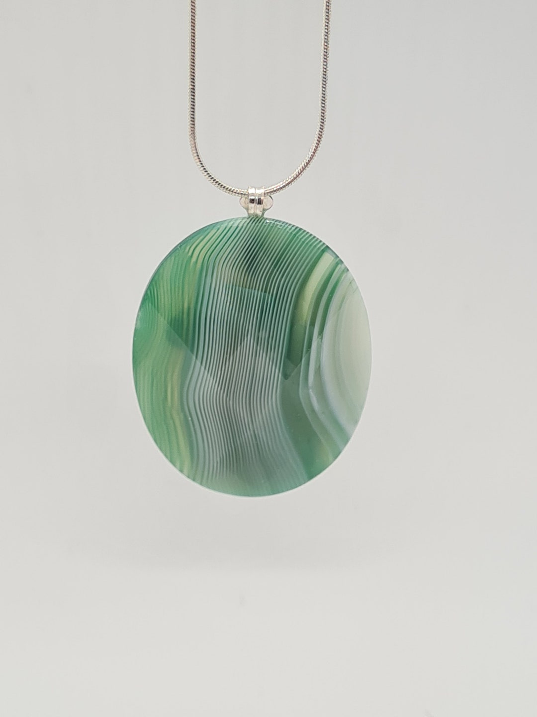 Green Agate Pendant Green Agate Pendant Necklace Pendant - Etsy