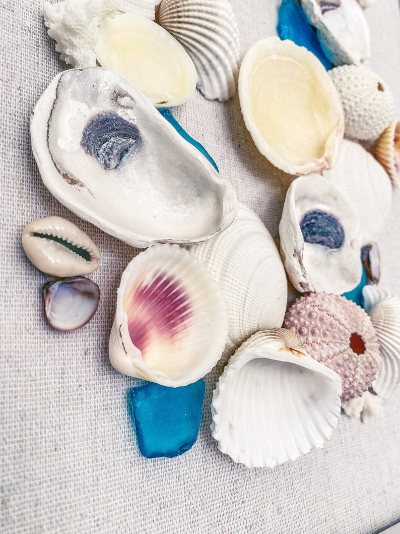 Unique Seashell Art Sea Shell Home Decor Beach Home Decor Coastal Decor ...