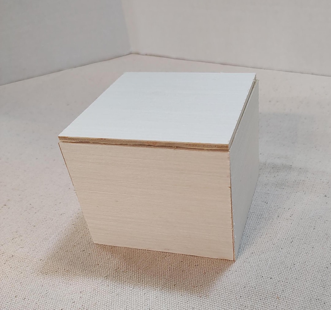 Primed Plywood Craft Box, Lipped, 3.75" Cube (approx.) - Etsy