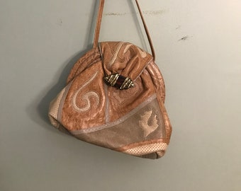 Leather patchwork bag | Etsy