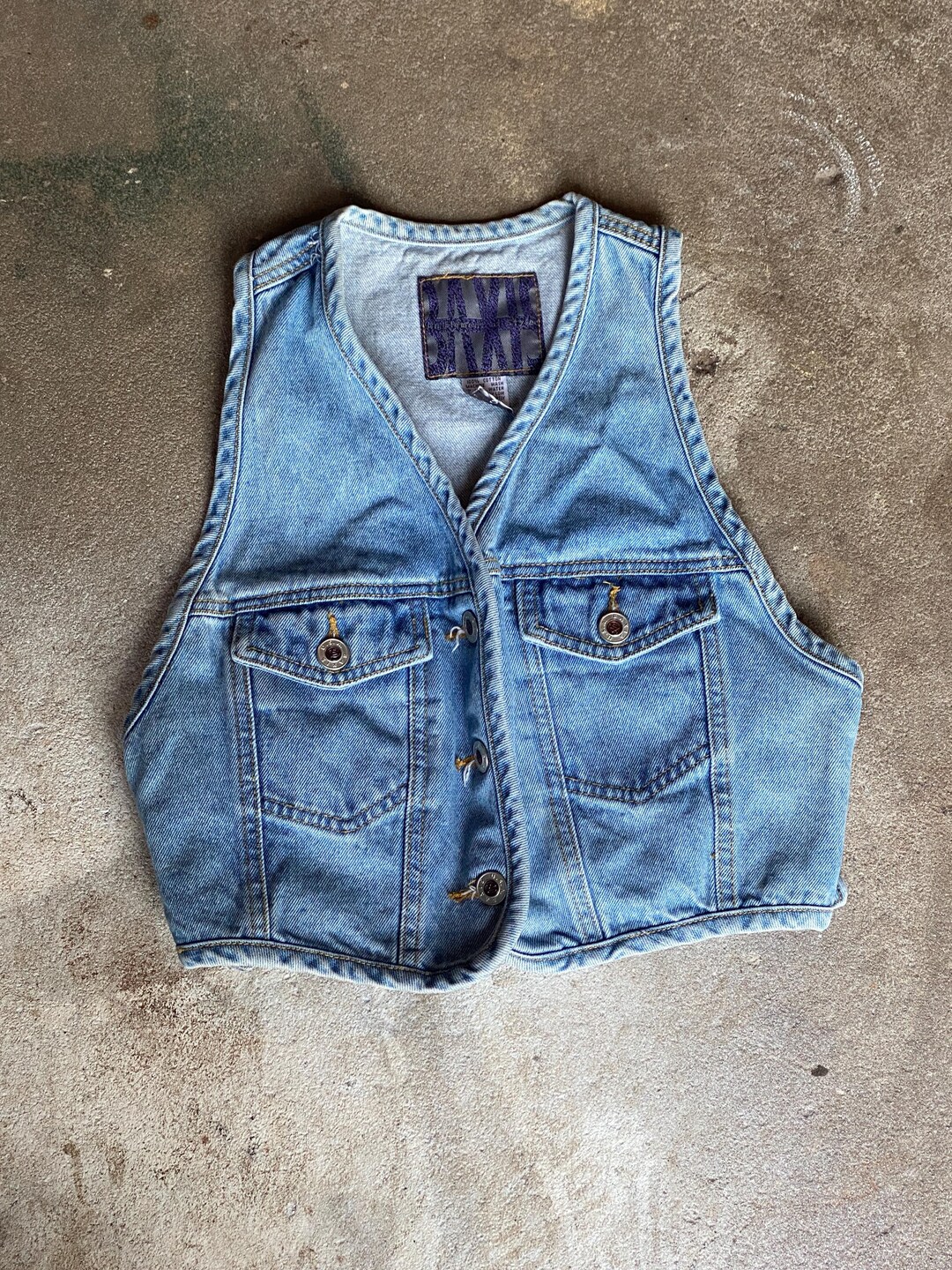 Vintage Cropped 90s Denim Vest - Etsy