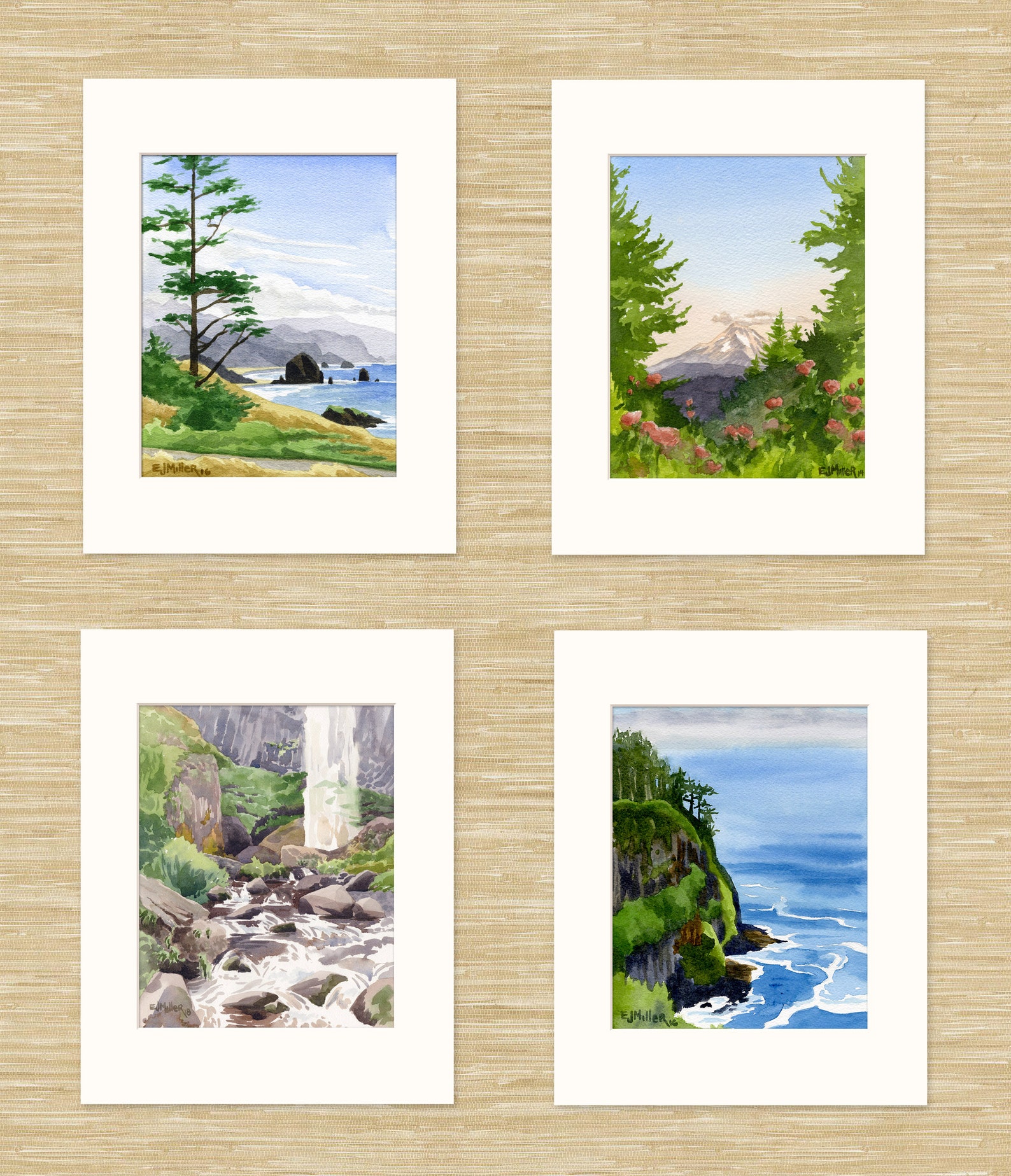 Set of 4 Oregon Art Prints: Oregon Wall Art Oregon Coast Art - Etsy
