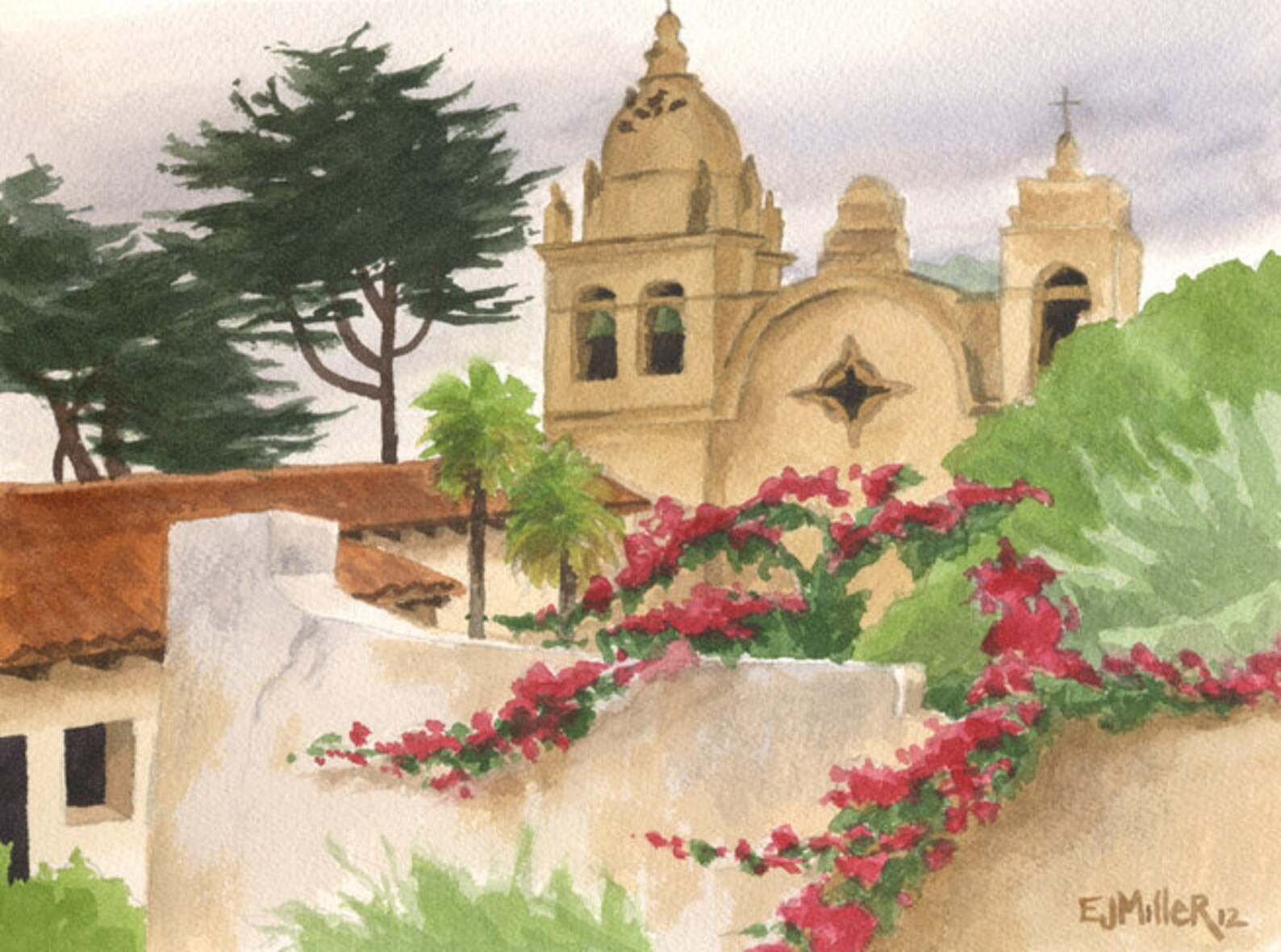 Carmel Mission California Art Print, Carmel Wall Art, California ...