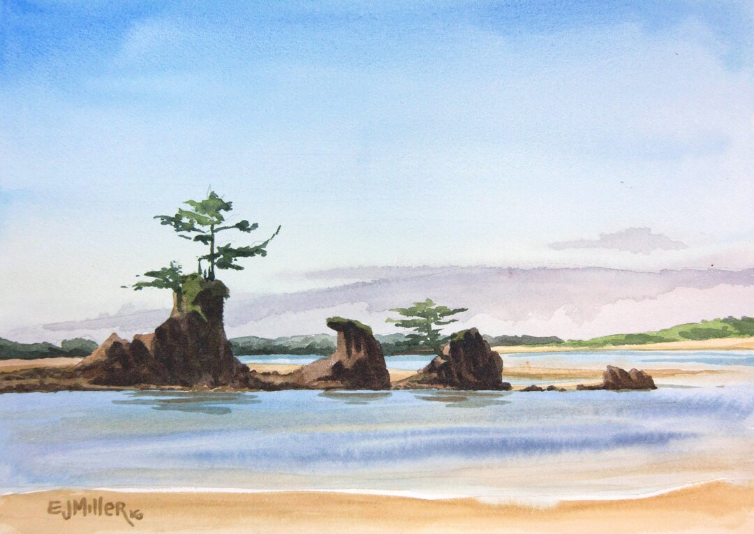 Siletz Bay Oregon Coast Art Print, Lincoln City Newport Oregon Seascape ...