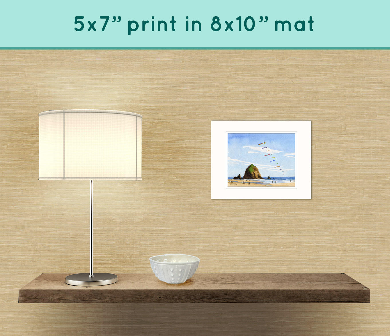 Haystack Rock Cannon Beach art print Oregon watercolor | Etsy