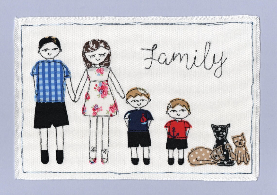 Personalised Embroidered Family Tree - Etsy UK