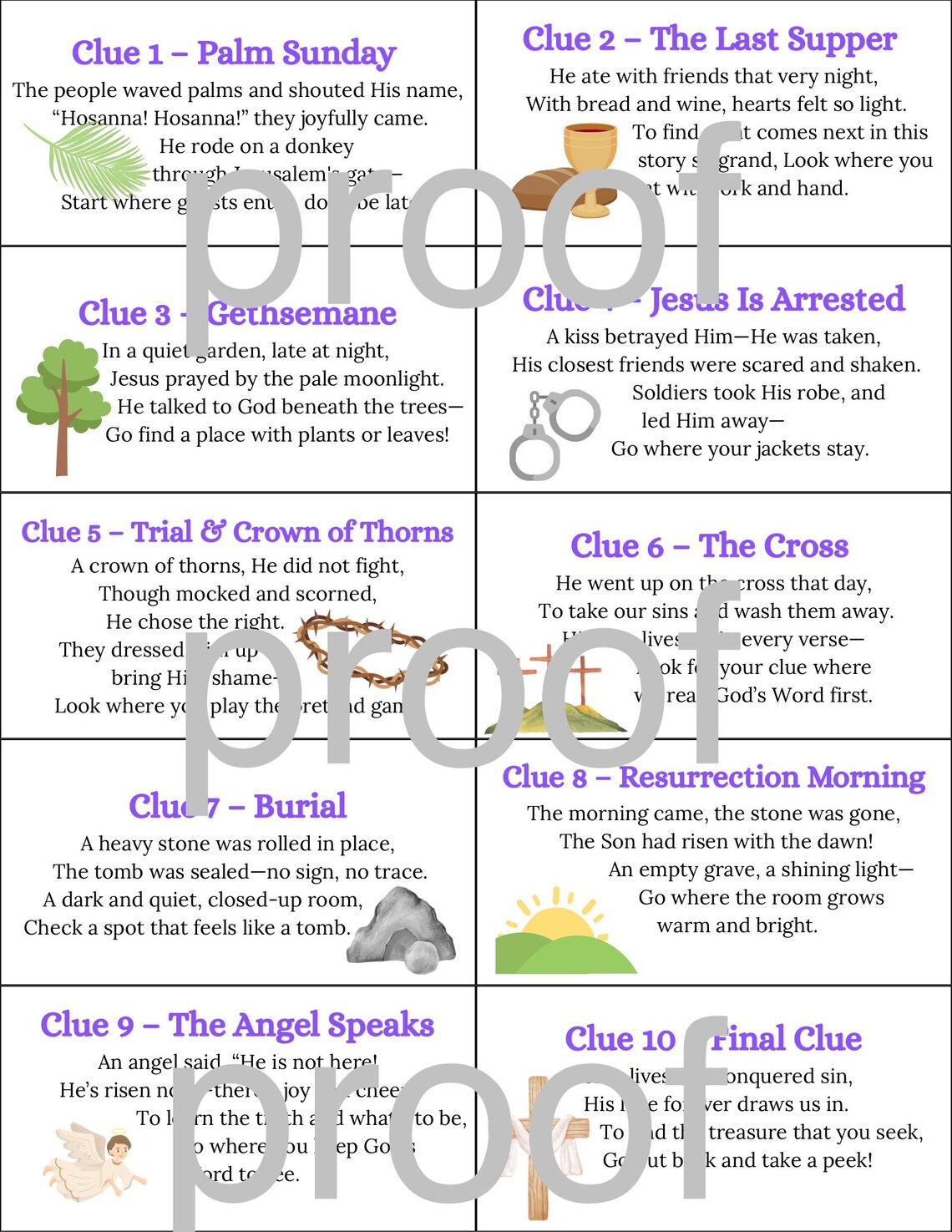 Christian Easter Story Scavenger Hunt for Kids (5+) 10 Clues - Etsy