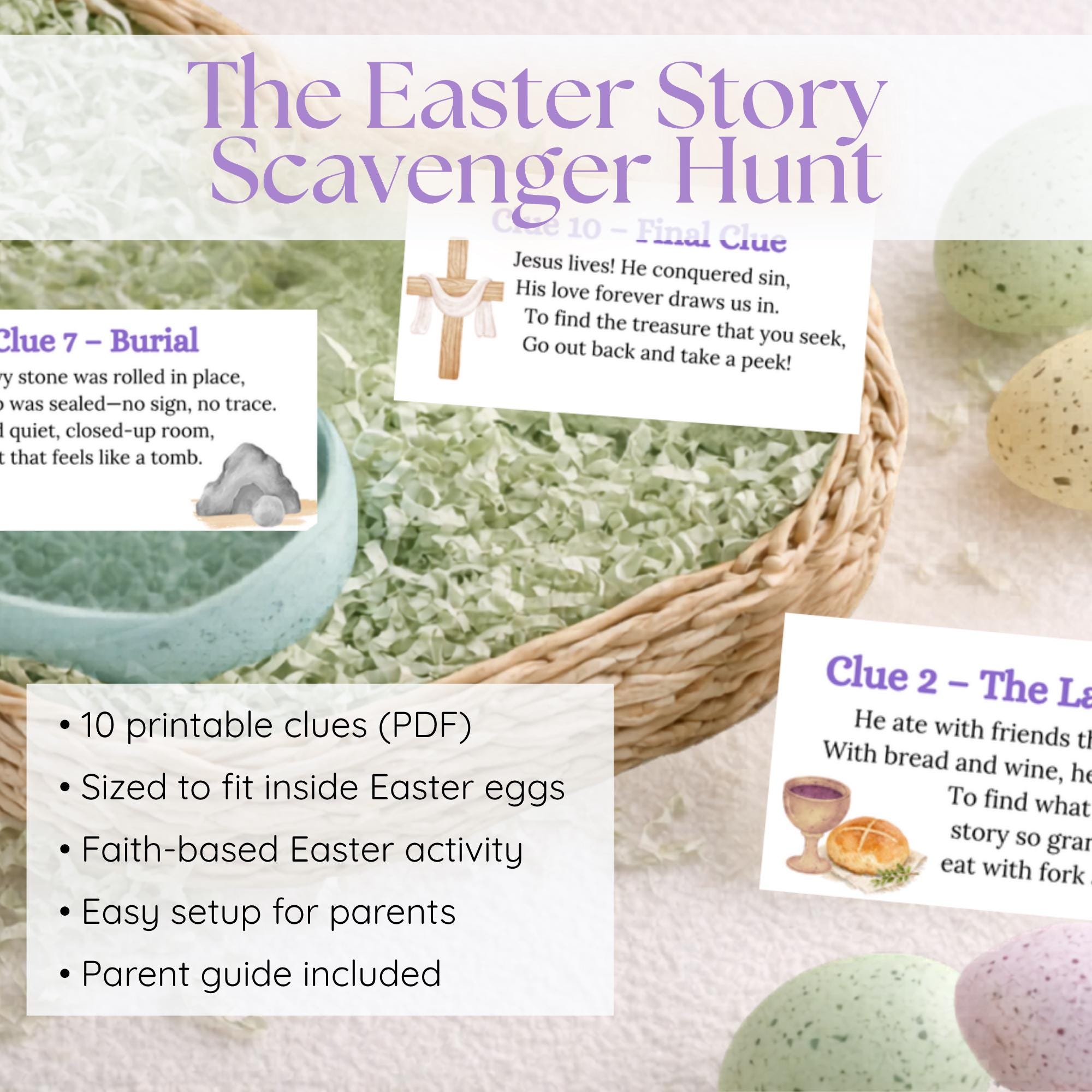 Easter Scavenger Hunt (ages 5+) | Christian Easter Activity Printable ...