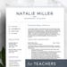 Teacher Resume Template for Word & Pages (1, 2 and 3 Page Resume and ...