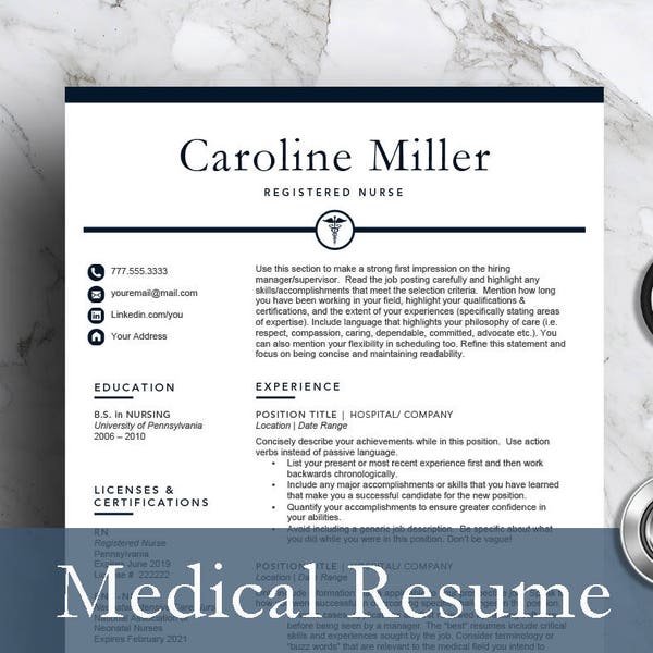 Professional Resume Template for Word & Pages CV Template 1, 2, 3 Page ...