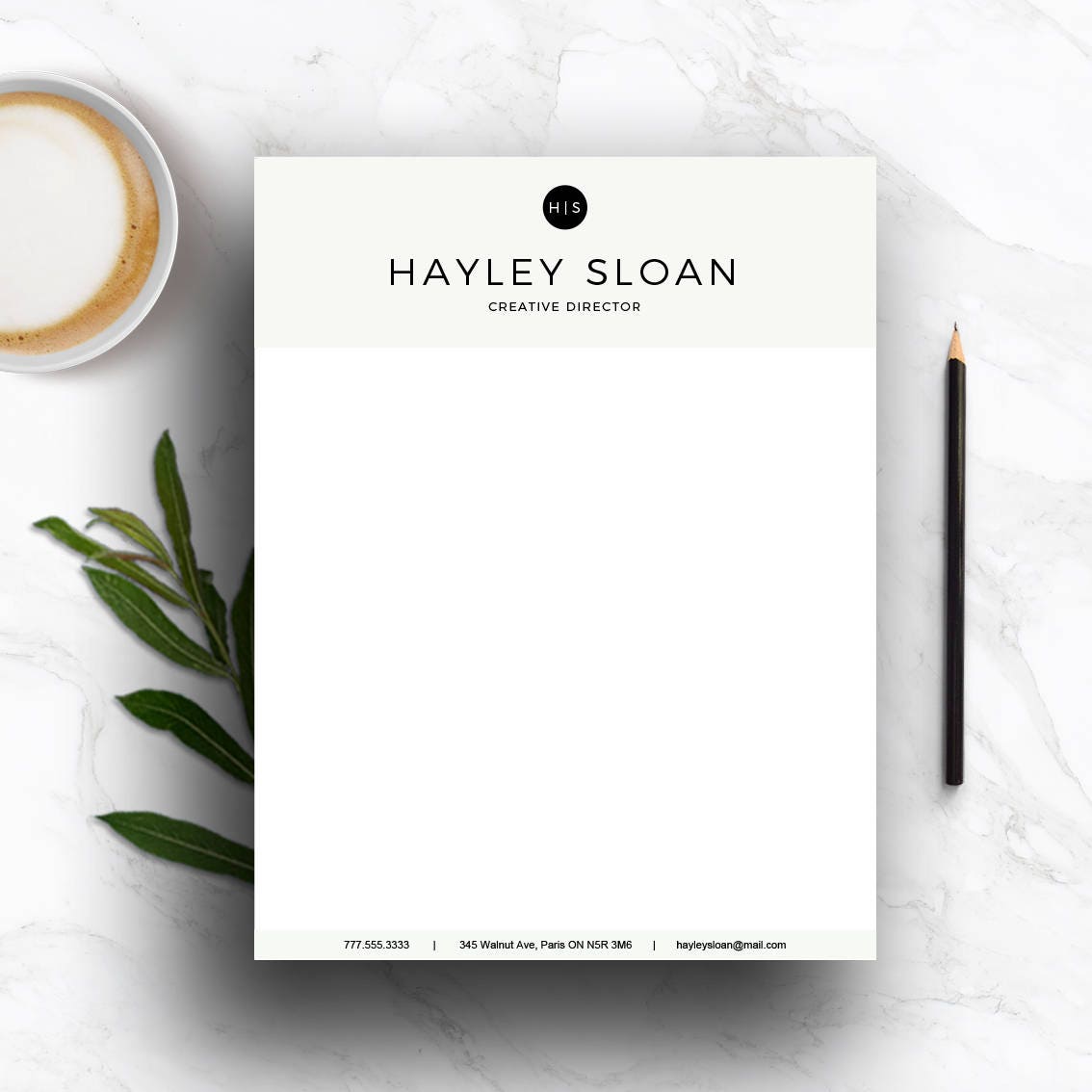 Stationary for Word & Pages (A4 and US Letter) | Gray Personalized ...