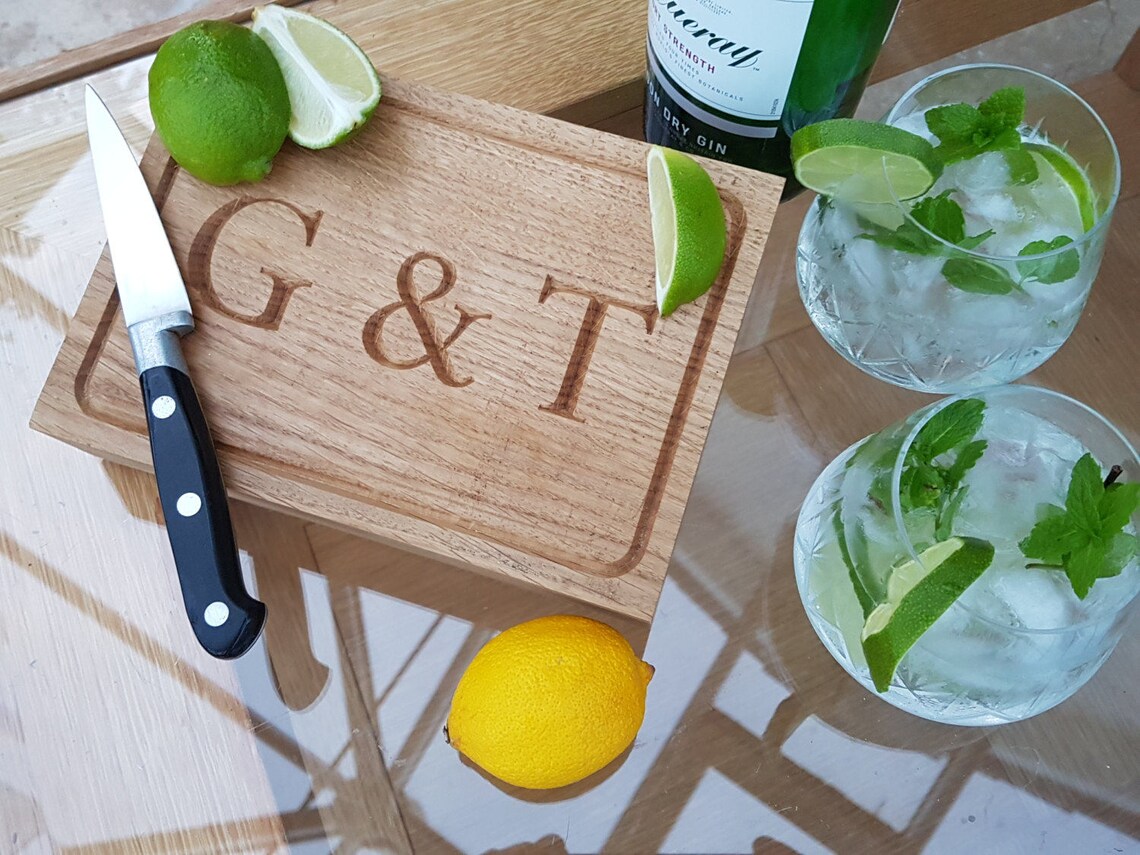 Gin and Tonic Board in Stunning Hand Crafted Solid Oak | Etsy