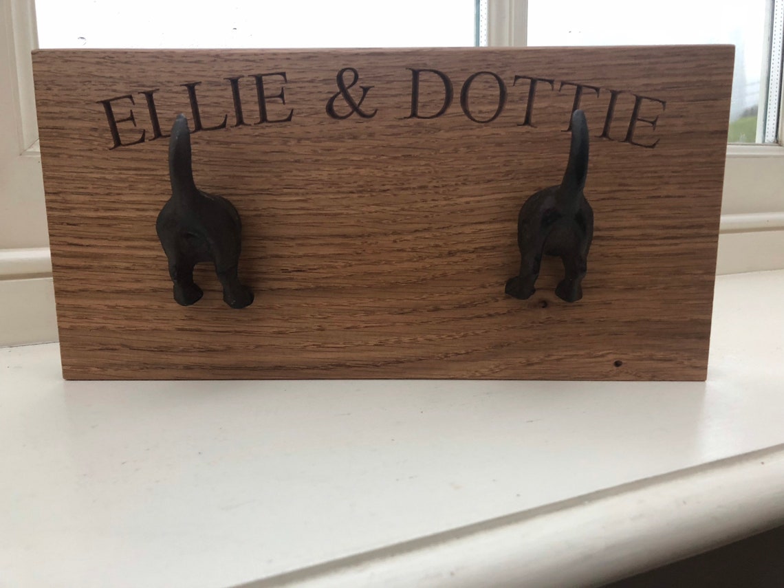 Double Dog Lead Hook Personalisable | Etsy