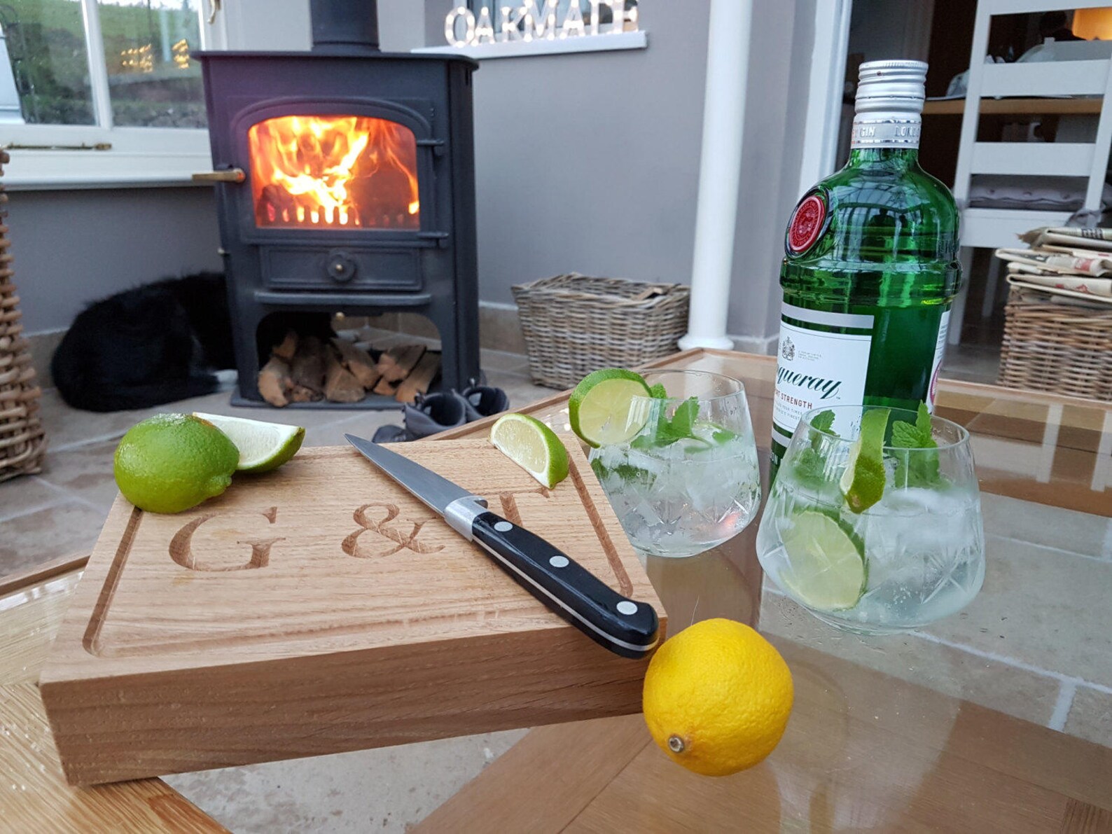 Gin and Tonic Board in Stunning Hand Crafted Solid Oak | Etsy