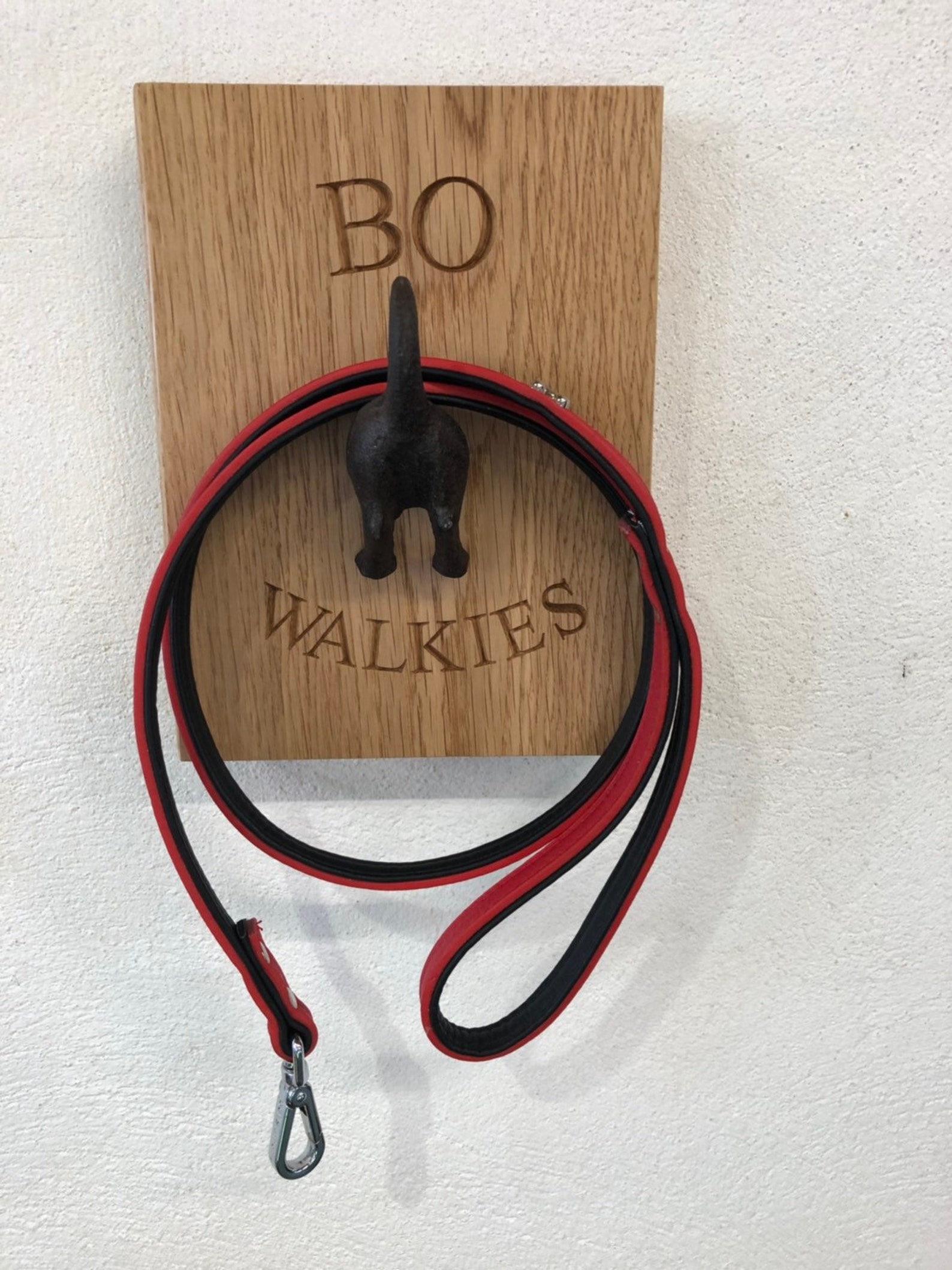 Dog Lead Hook solid oak Personalisable | Etsy