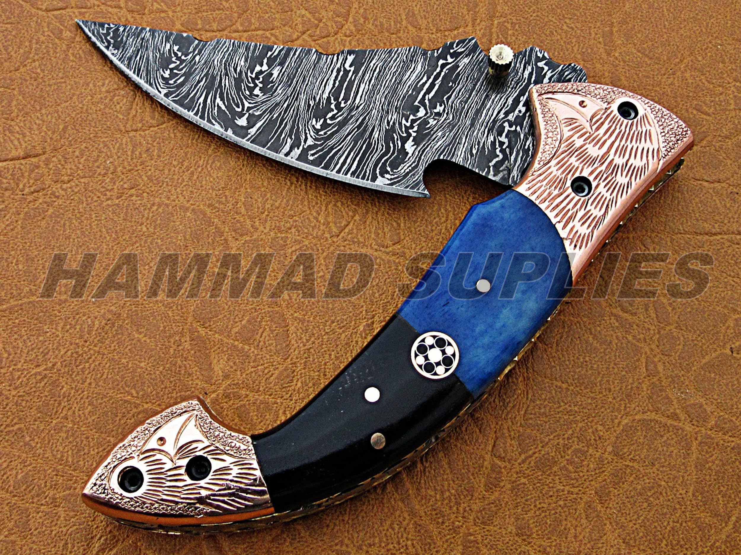 7 Personalized Handmade Damascus Pocket Folding Knife - Etsy