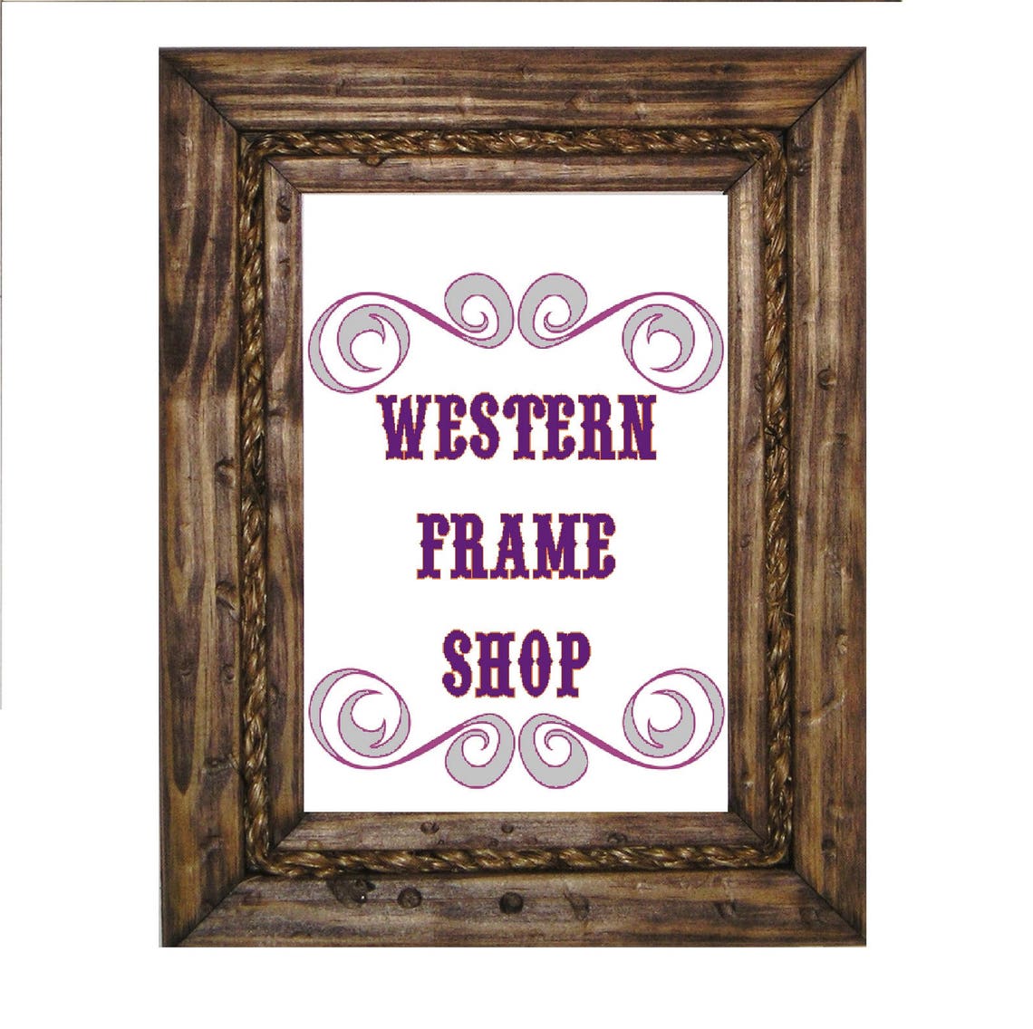 Cowboy Rope Picture Frame. Rustic Distressed Wood & Rope | Etsy