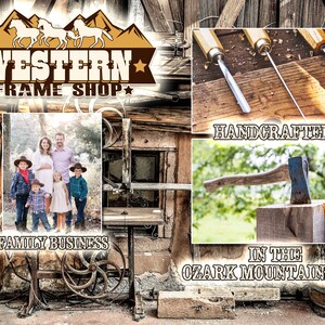 Rustic Picture Frame With Western Corners. Handmade Distressed Wooden ...