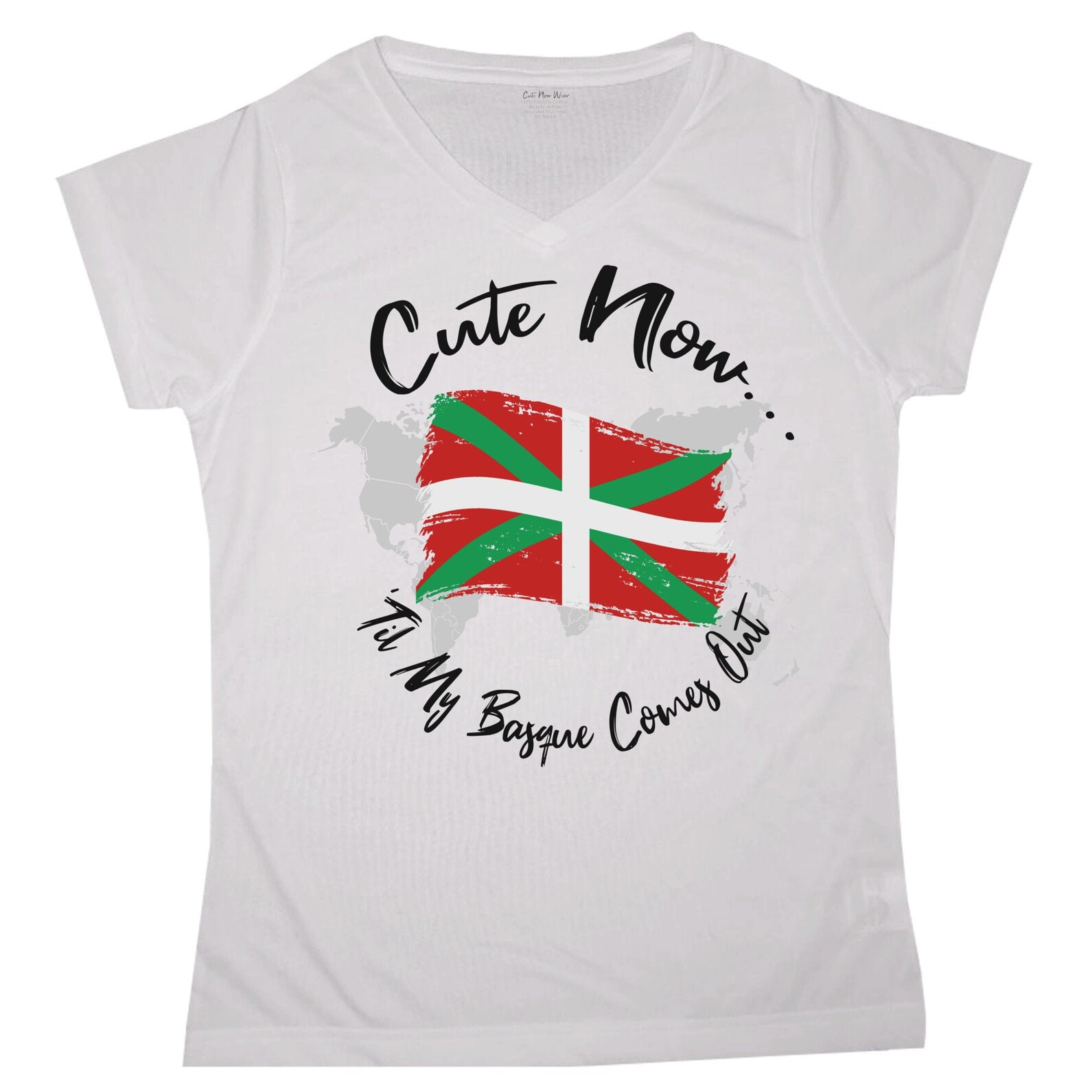Ladies World Basque V-neck T-shirt cute Now... 'til - Etsy