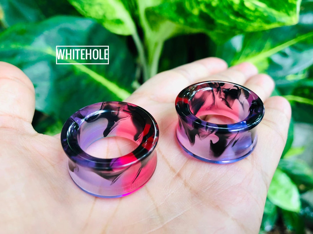 Tunnel Plugs[pink&purple/smoke Black]-plugs Custom/plugs Smoke/plugs ...