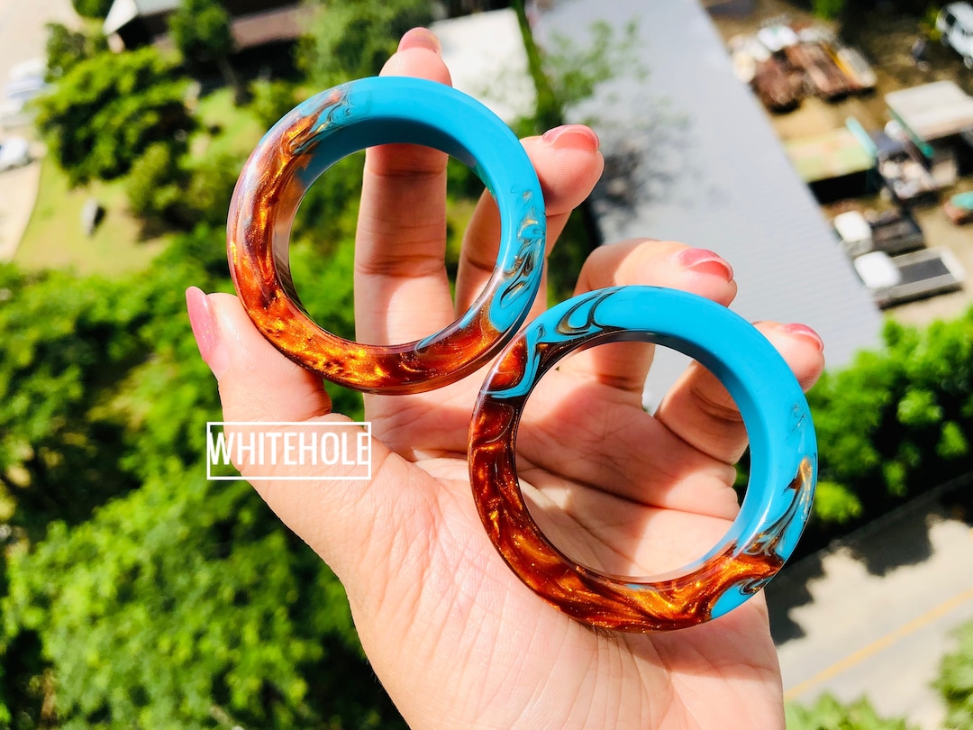 Plugs Tunnel[turquoise/gold Color]-plugs Custom/plugs Smoke/plugs Resin ...