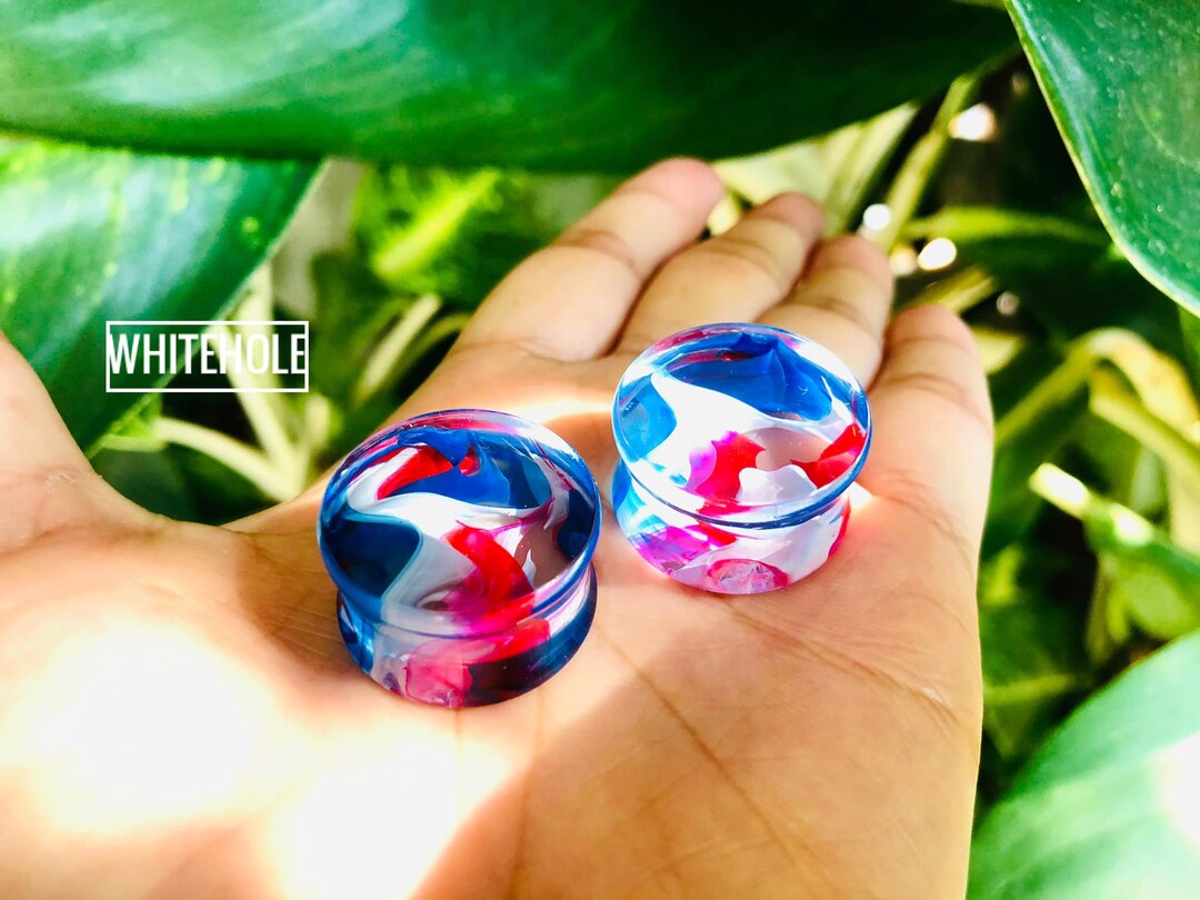 Plugs[white/red/blue Smoke]-plugs Custom/plugs Smoke/plugs Resin - Etsy