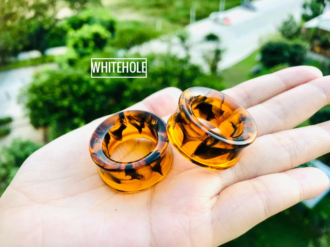 Plugs Tunnel[light Brown/black Smoke]-plugs Custom/plugs Smoke/plugs ...