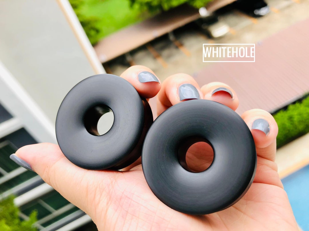 Plugs Donut Tunnel[matt Black]-plugs Custom/plugs Smoke/plugs Resin - Etsy