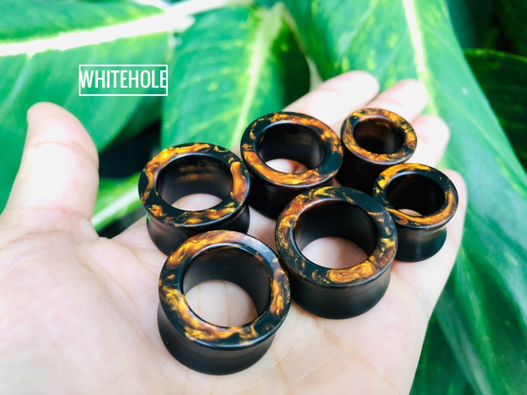 Plugs Tunnel[black/gold Smoke-matt]-plugs Custom/plugs Smoke/plugs ...