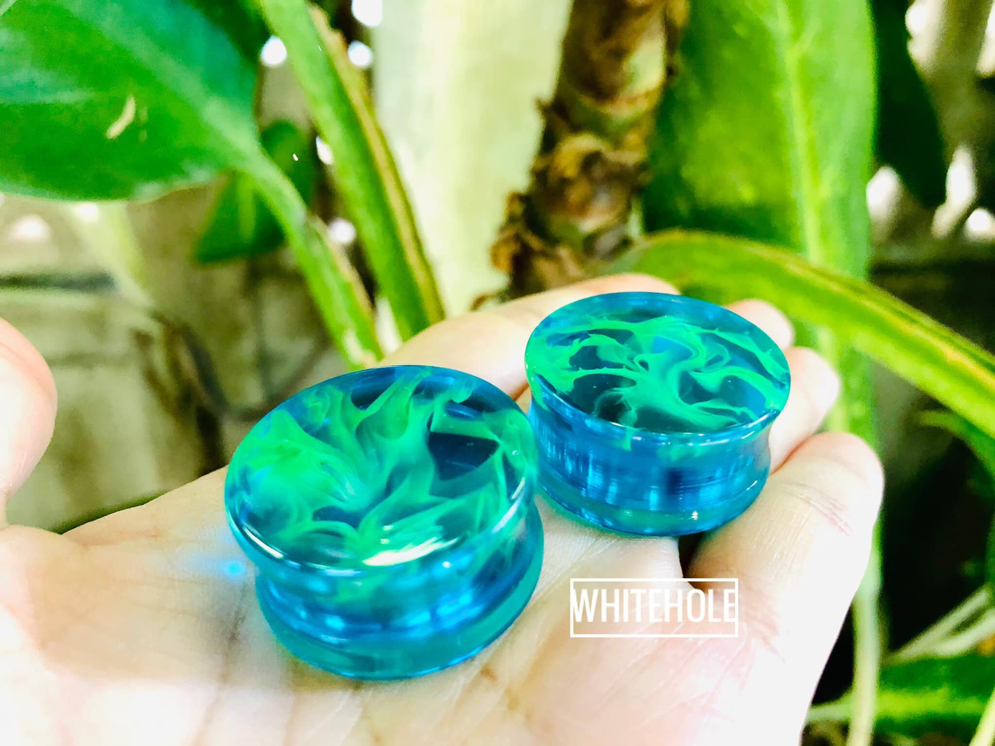 PlugsBlue&Reflective green SmokePlugs Custom/Plugs | Etsy