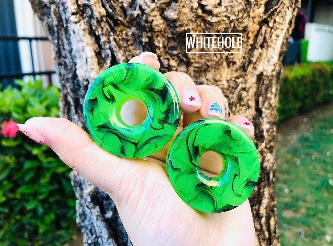 Plugs Donut Tunnel[reflective Green&black Smoke]-plugs Custom/plugs ...