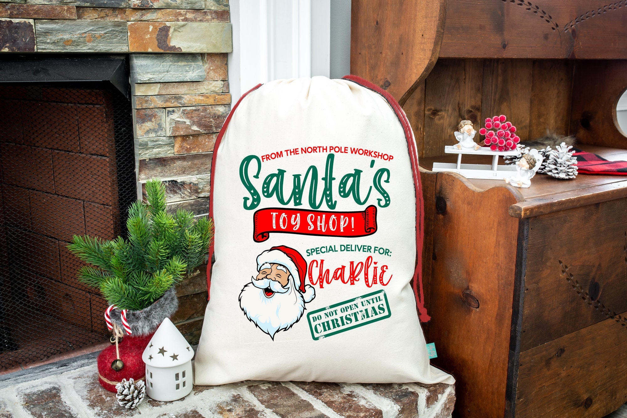 Personalized Santa's Toy Shop Sack - Do Not Open Until Christmas ...