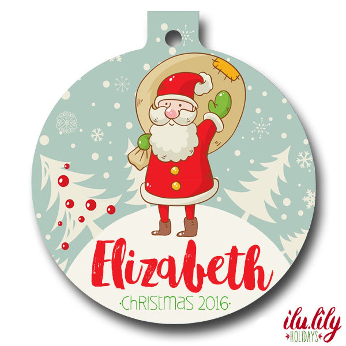 Christmas Tree Holiday Ball Ornament santa Claus With Santa - Etsy