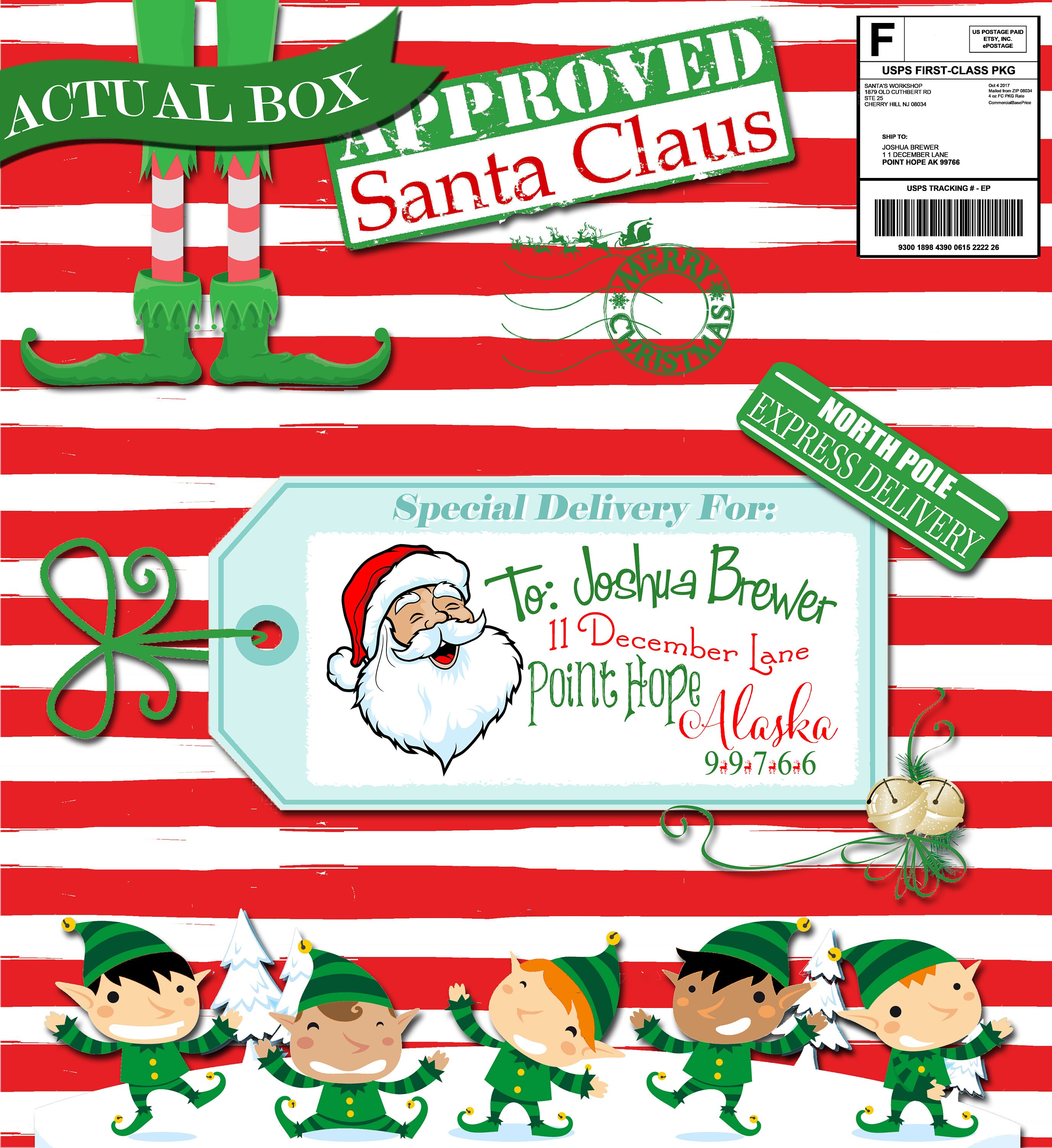 Christmas Package From Santa Claus Letter From Santa, Nice List ...