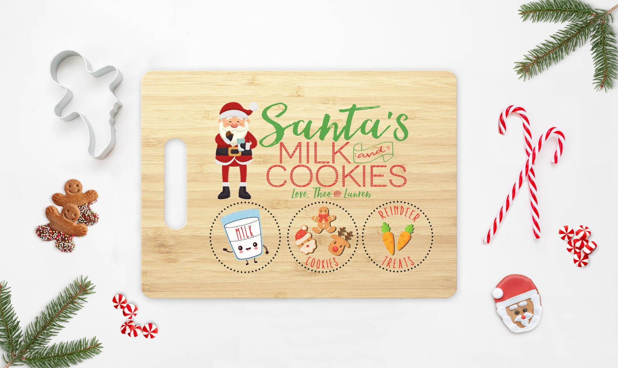Personalized Milk & Cookies for Santa Tray | Santa's Milk + Cookies ...